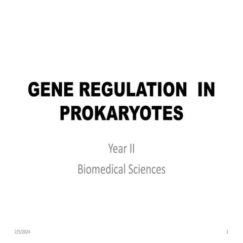 REVISED- Gene Regulation in prokaryotic.pdf | Genetics | Science