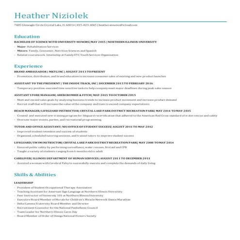 Resume for Heather Niziolek | PDF