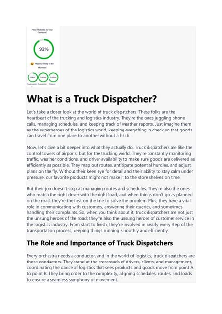 Modules – Truck Dispatcher Training- Avaal Technology | PDF