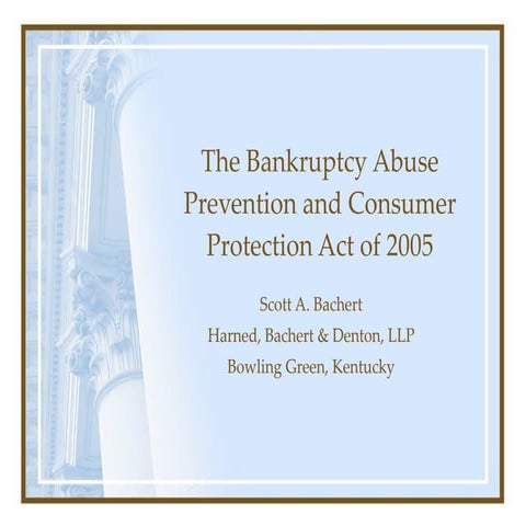 bankruptcy abuse prevention and consumer protection act of 2005 ...