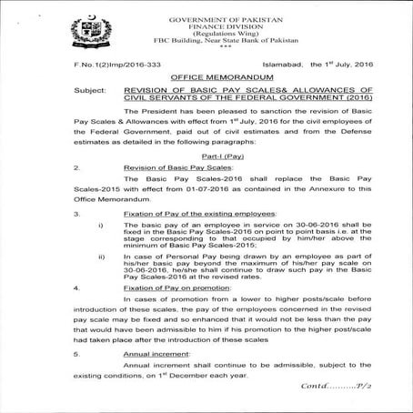 Revised basic pay scales 2016 | PDF