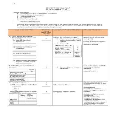 Revised Cooperative Social Audit | DOC