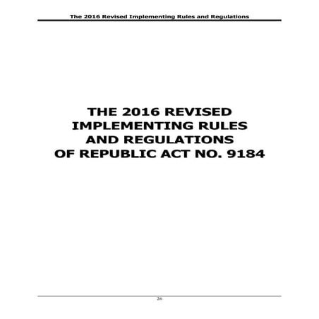 2016 RA 9184 REVISED | PDF