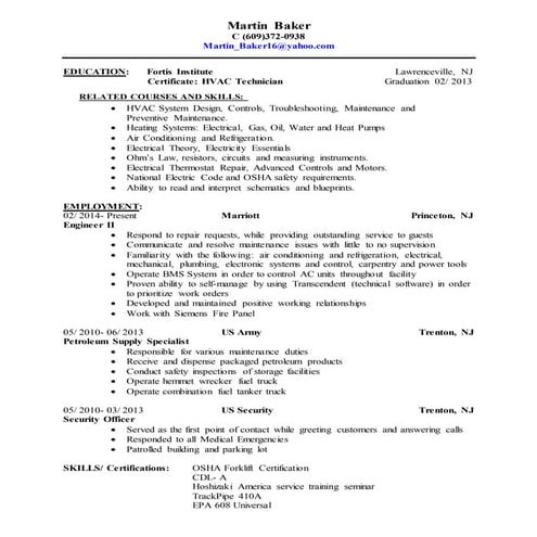Revised martin baker resume 2016 | DOCX