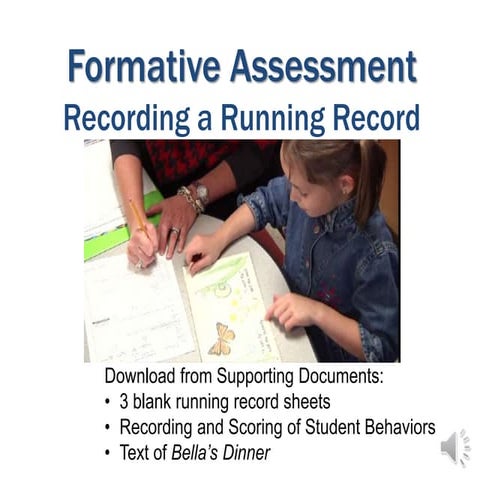 Formative Assessment: Recording a Running Record | PPTX