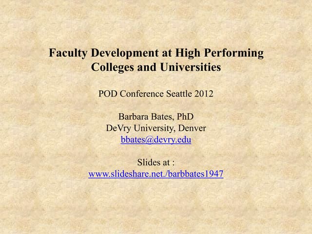 Faculty Development Programme | PPTX