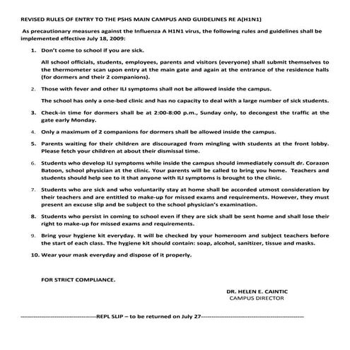 Revised Rules Of Entry To The Pshs Main Campus | DOC