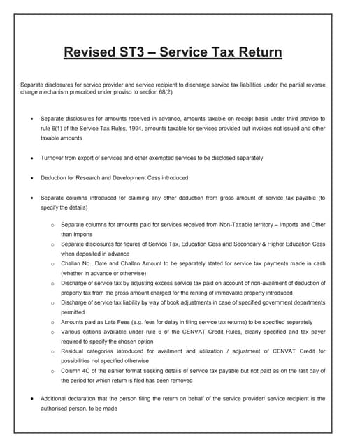 service tax revised return | PPTX