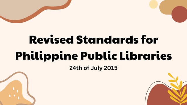 Standards for philippine libraries school library media centers | PPT