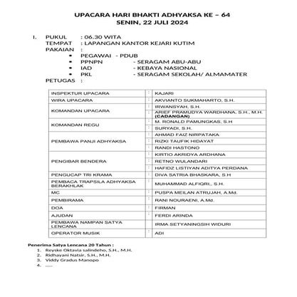 REVISI - PETUGAS UPACARA HARI BHAKTI ADHYAKSA KE 64.docx