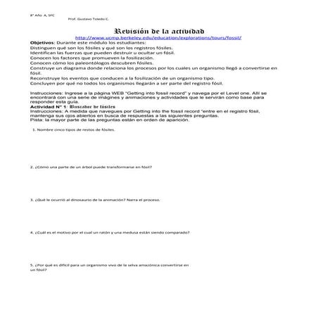 Registro fósil: guía | DOC