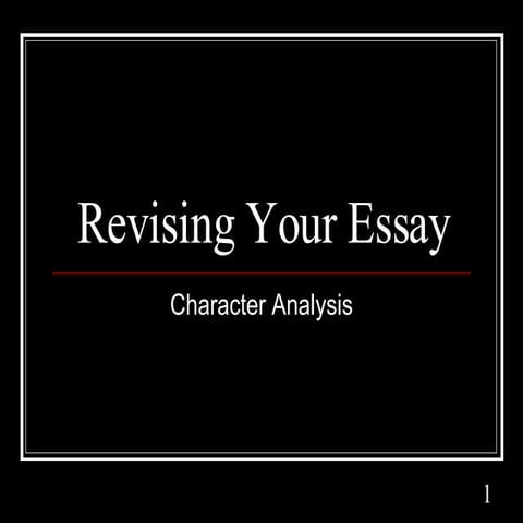 Revising Your Essay | PPT