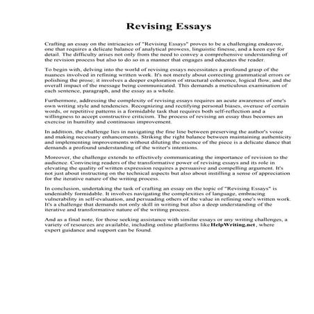 Revising Essays.pdf | Homework and Study | Education