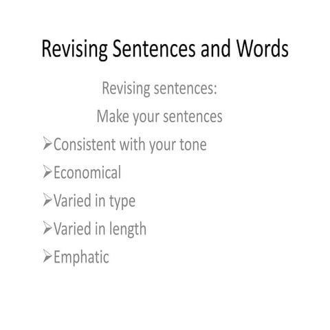 Revising sentences and words | PPT