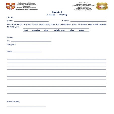 Writing Revision worksheet | PDF