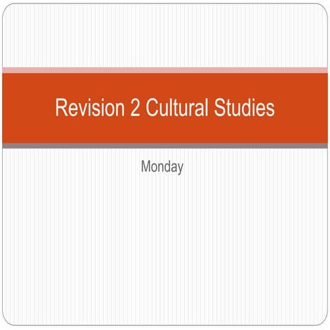 Revision 2 cultural studies | PPTX