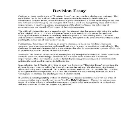Revision Essay | PDF