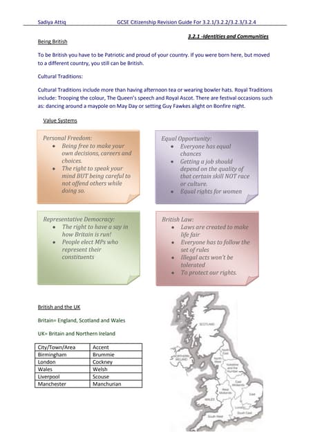 Citizenship Revision unit 1 and unt 3 | PDF