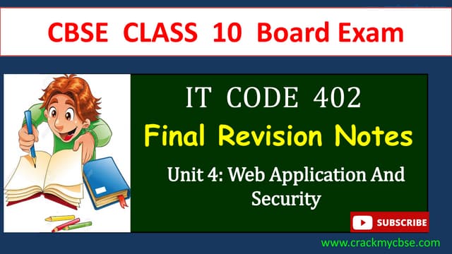 Revision Notes IT CODE 402 Class 10.pdf Revision Notes IT CODE 402 Class 10.pdf