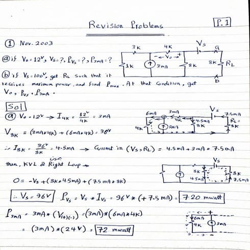 Electric Circuits Class (Problem set A) | PDF