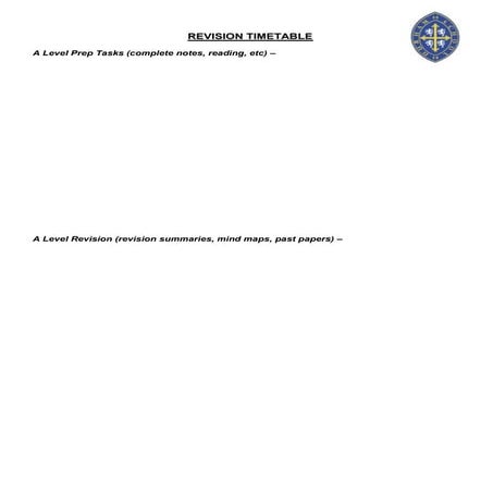 Revision Timetable | DOCX