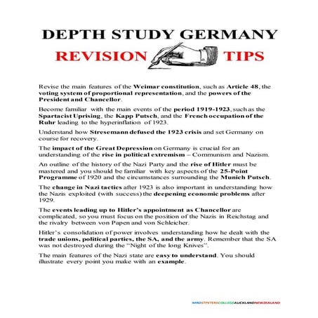 FLASH REVISE CARDS - GERMANY REVISION TIPS | DOCX