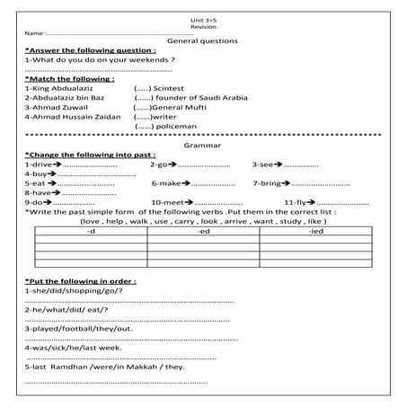 Revision unit 3 5 | PDF