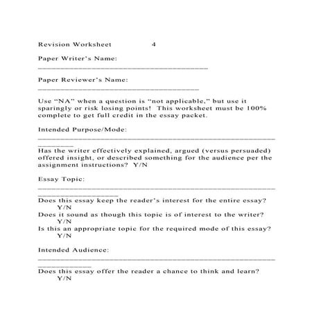 Revision Worksheet 4Paper Writer’s Name __________________.docx