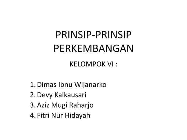 Prinsip perkembangan menurut hurlock | DOCX