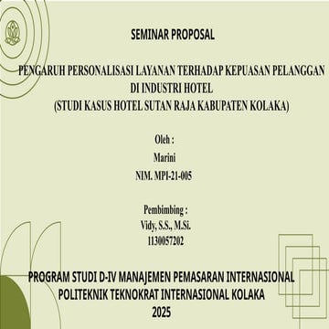 Pengaruh Personalisasi Layanan terhadap Kepuasan | PPTX