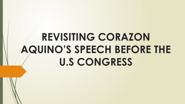 Corazon Aquino's speech | PPTX