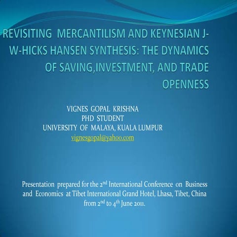 Revisiting mercantilism and keynesian j w-hicks hansen synthesis | PPTX ...