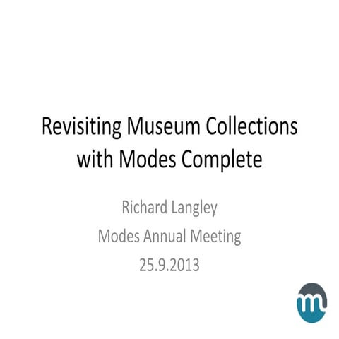 Revisiting Museum Collections with Modes | PPT