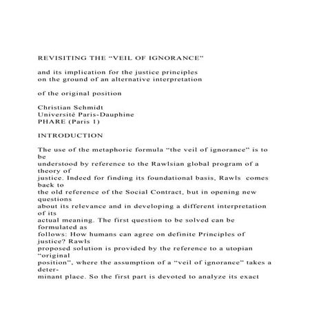 REVISITING THE VEIL OF IGNORANCE”and its implication for .docx