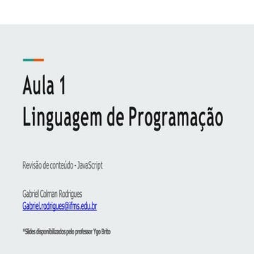 Revisão De Programação Javascript Aula1 Pptx