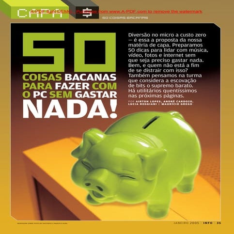 Revista info exame 2005 janeiro 50 coisas bacanas para fazer com o pc ...