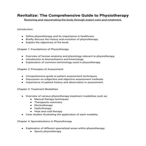 Revitalize - The Comprehensive Guide to Physiotherapy | PDF