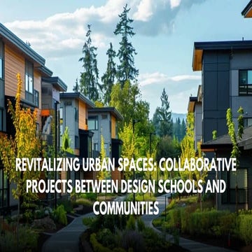Revitalizing Urban Spaces Collaborative Projects Between Design Schools ...
