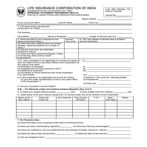 Revival hd form no-680 | PDF