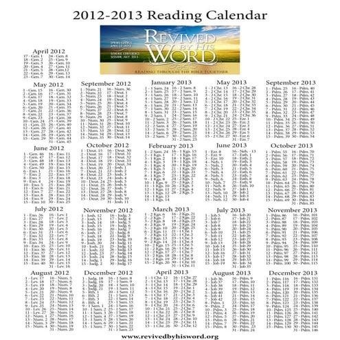 Revived by his word calendar 2012-2015 | PDF