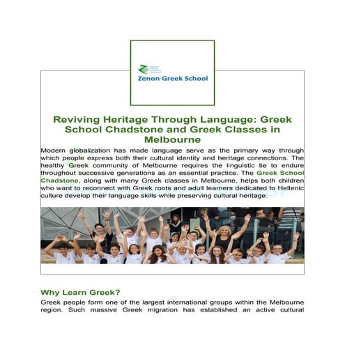 Reviving Heritage Through Language_ Greek School Chadstone and Greek ...