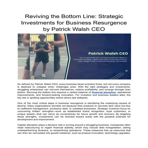 Reviving the Bottom Line_ Strategic Investments for Business Resurgence ...