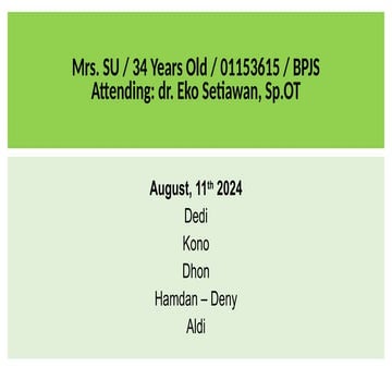 Laporan jaga padapasien-pasien bedah saraf yang akan dipresentasikan ...