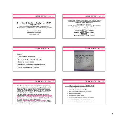 NCRP_151_Structure Shielding Design and Evaluation for MV | PDF