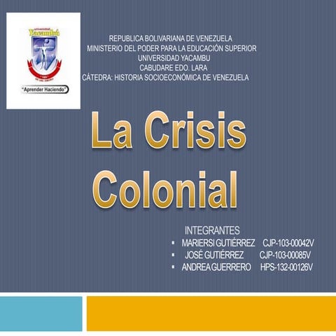 CRISIS COLONIAL | PPTX