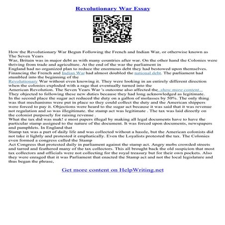Revolutionary War Essay | PDF