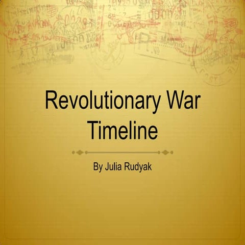 Revolutionary War Timeline | PPT