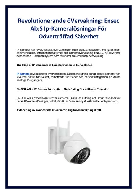 Ensec Ab presentations