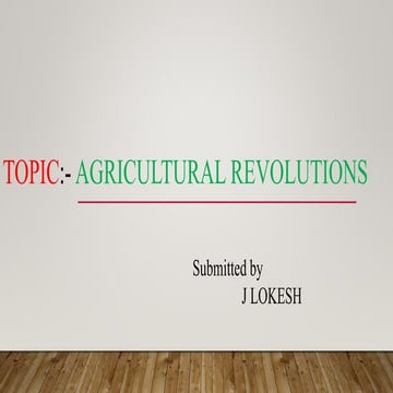 Different Revolution in agriculture | PPTX