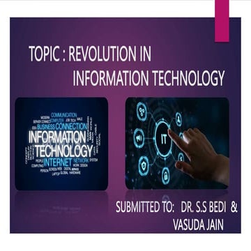 REVOLUTION IN INFORMATION TECHNOLOGY IN INDIA | PPTX